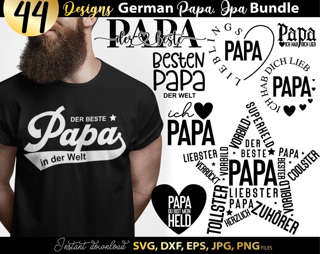 German Papa Plotter File SVG Liebling Papa Heart SVG Die Beste Papa SVG ...