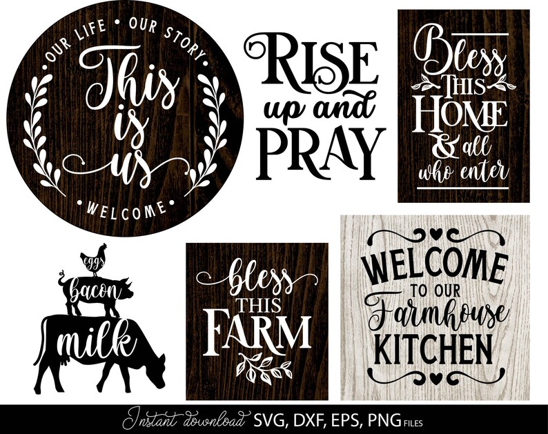 Farmhouse Kitchen SVG Bundle Kitchen Decor SVG Rustic Home - Etsy