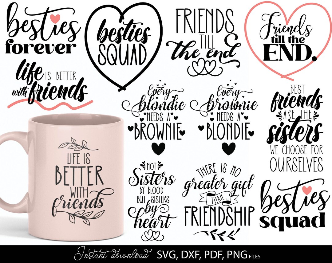 Best Friends SVG Bundle | Friendship SVG Bundle | Bestie Bundle SVG ...
