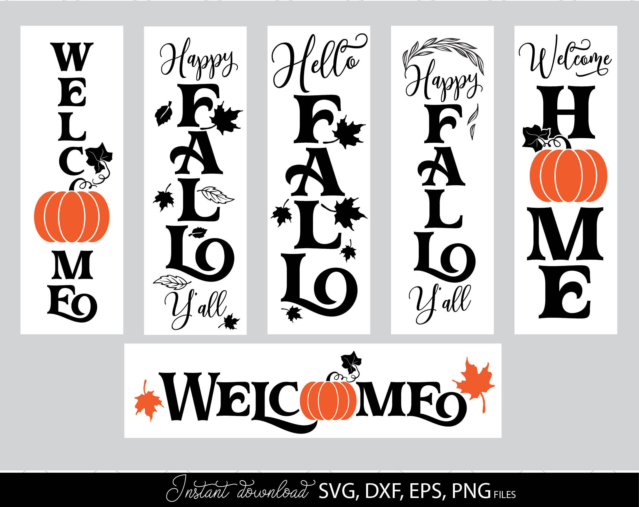 Autumn Porch Sign SVG Bundle Welcome Sign SVG Thanksgiving - Etsy