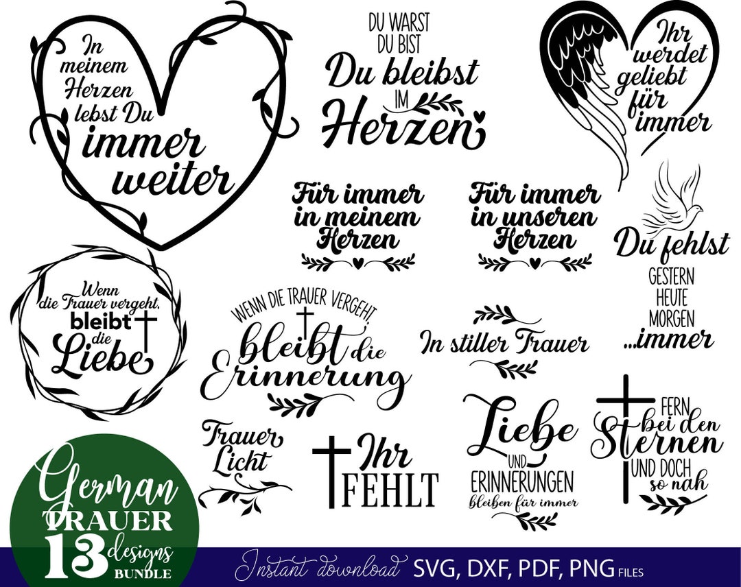 Plotterdatei Trauer Sprüche Bundle Abschied Svg Kerzen Sprüche Trauer Grablichter deutsch Du ...