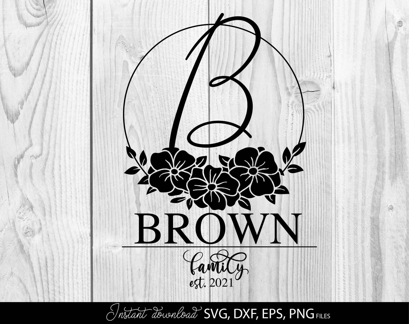 Family Sign SVG Last Name Monogram SVG Farmhouse SVG - Etsy