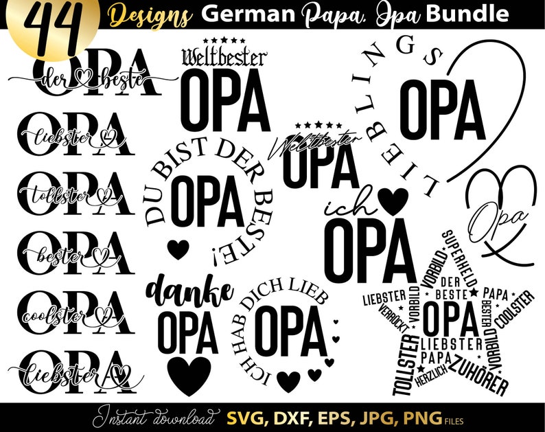 German Papa Plotter File SVG Liebling Papa Heart SVG Die - Etsy