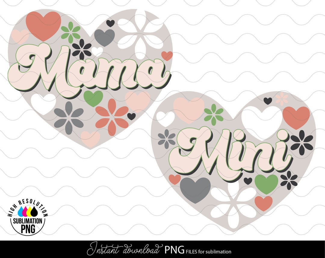 German Mama Mini Heart PNG: Floral Sublimation Design (digital Download ...