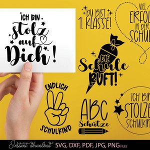 German Schulkind Plotter File SVG Bundle Schuleinführung Cut File Plotterdatei Schulkind Plotter ...