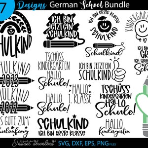 German Schulkind Plotter File SVG Bundle - Schuleinführung Cut File - Plotterdatei Schulkind ...