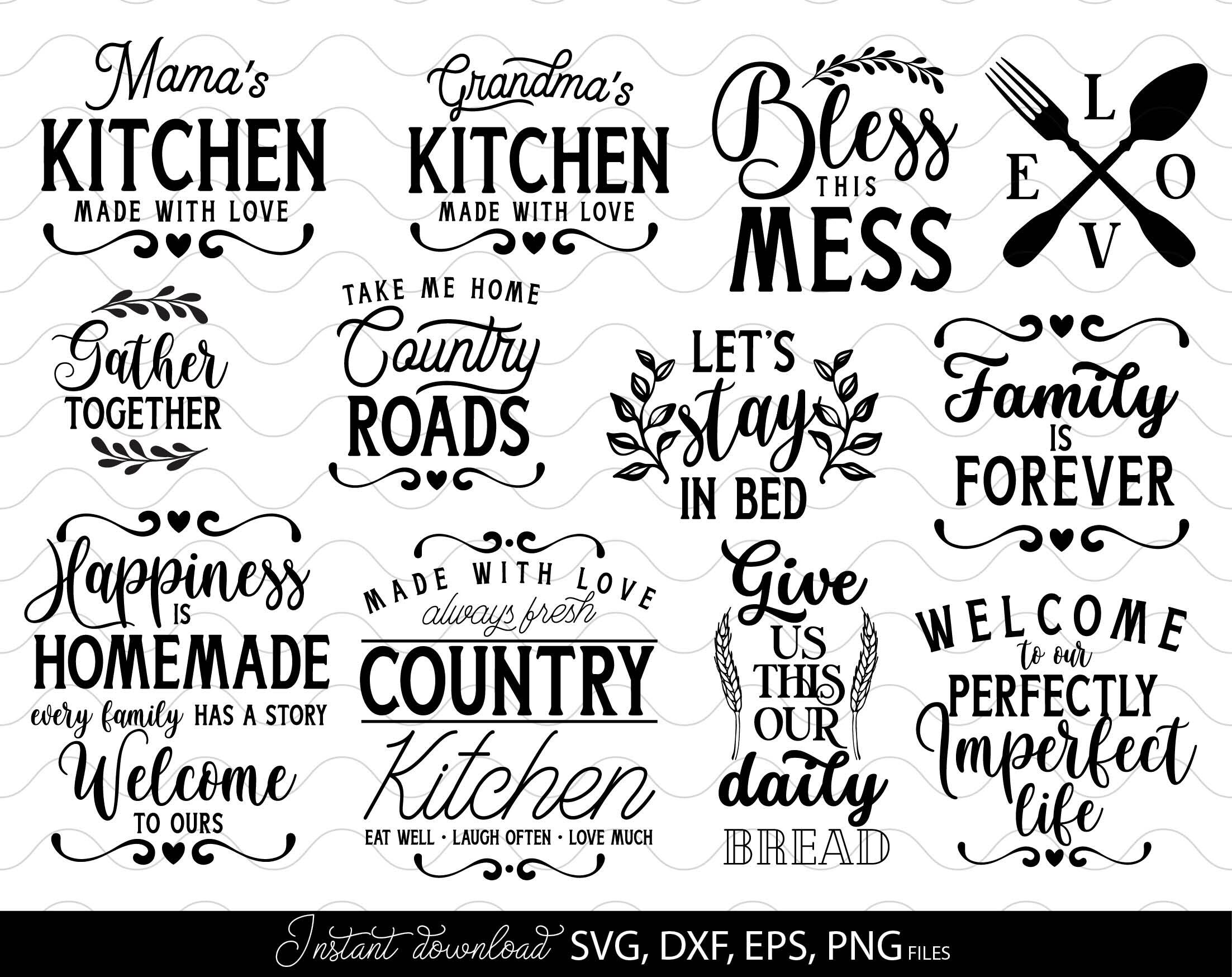 Farmhouse Kitchen SVG Bundle Kitchen Decor SVG Rustic Home - Etsy