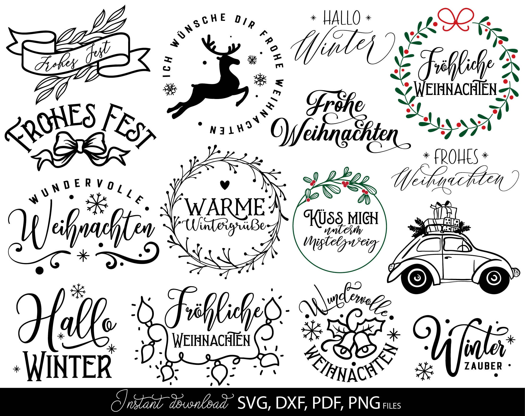 Frohe Weihnachten Plotterdatei SVG PNG DXF pdf - Etsy.de