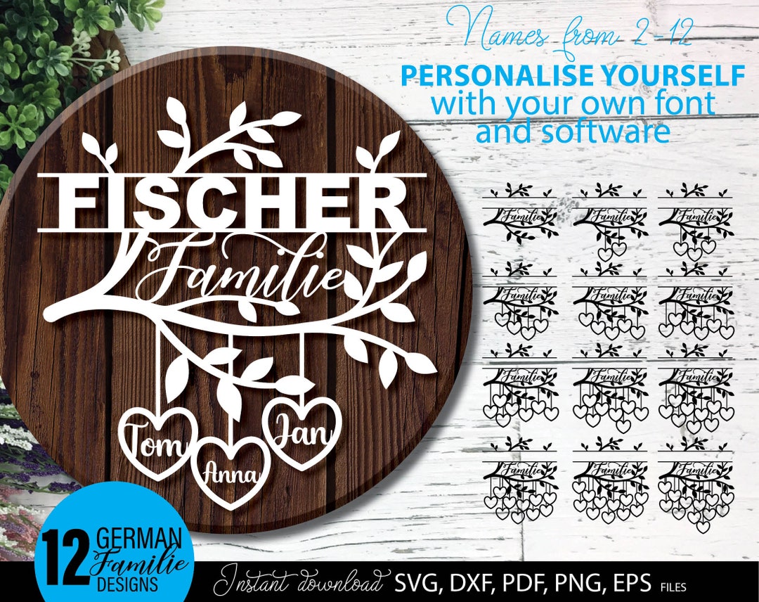 German Familienstammbaum Plotter File SVG PNG DXF German Familie Tree ...