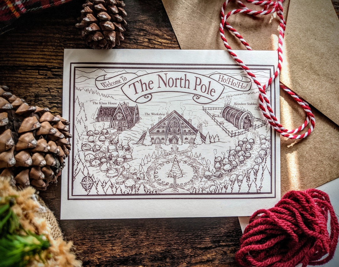 The North Pole Christmas Card - Etsy