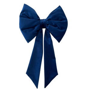 Blue Velvet Bow With Soft Padding - Handmade Christmas Decoration for ...