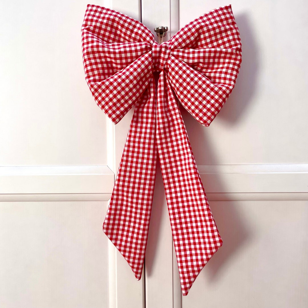 Large Wall Bow/ Large Red Gingham Bow/ Home Decor/ Perfect Decoration ...