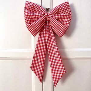 Giant Gingham Bow - Large Christmas Bow - Christmas Decoration 100% ...