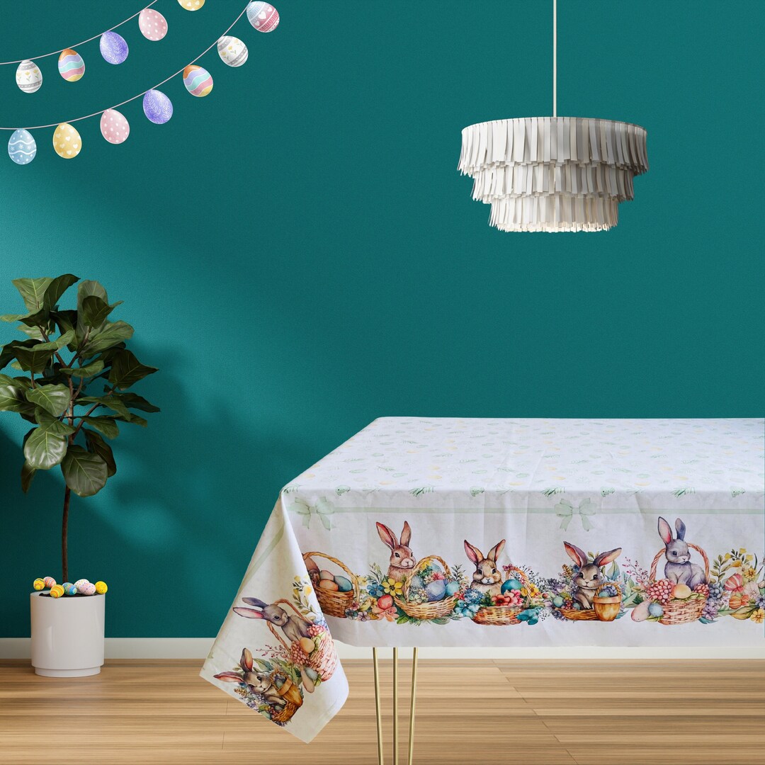 Easter Cotton Tablecloth/easter-themed Tablecloth/tablecloth With ...
