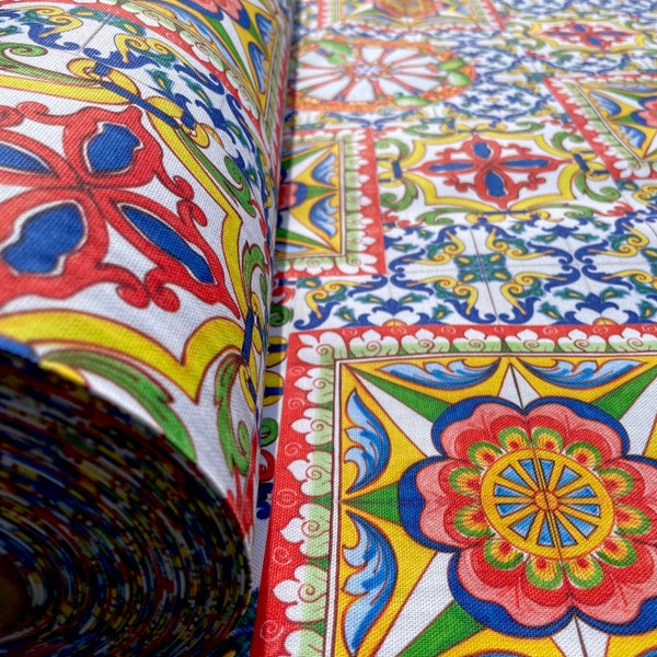 Blue Sicilian Fabric - Etsy