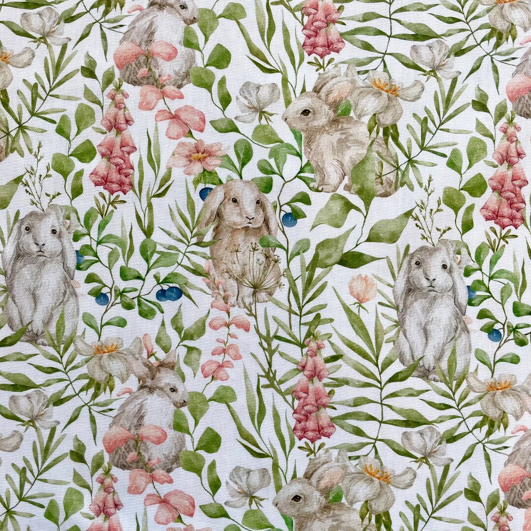 Easter Bunny Fabric – Spring Cotton Fabric110" – Easter Home Décor ...