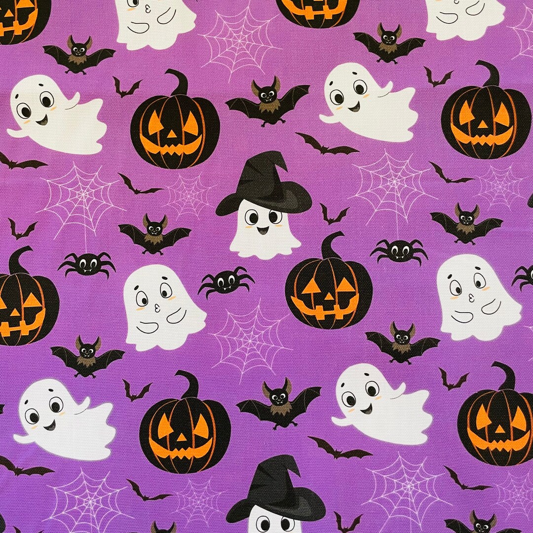 Halloween Fabric by the Yard/ Purple Halloween Fabric by Meter ...