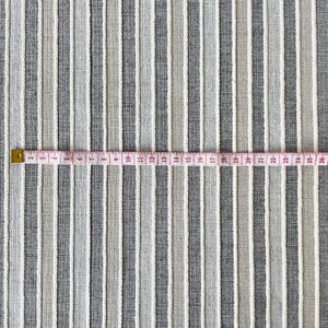 Gray Beige Striped Fabric by the Yard | Heavyweight Upholstery Fabric ...