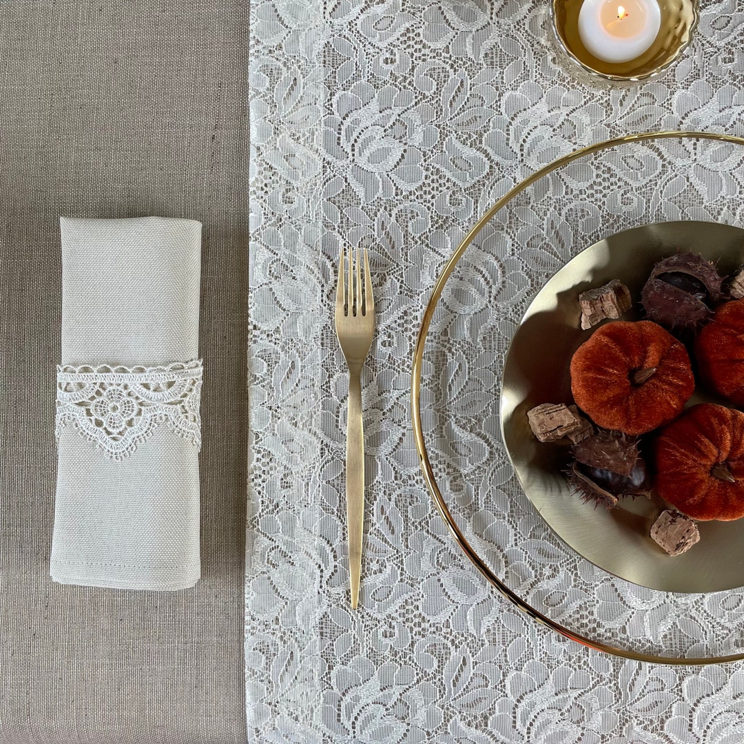 Table Runner Ivory Lace/table Cover in Beige Lace/table Decoration in ...