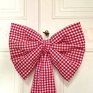 Giant Gingham Bow - Large Christmas Bow - Christmas Decoration 100% ...