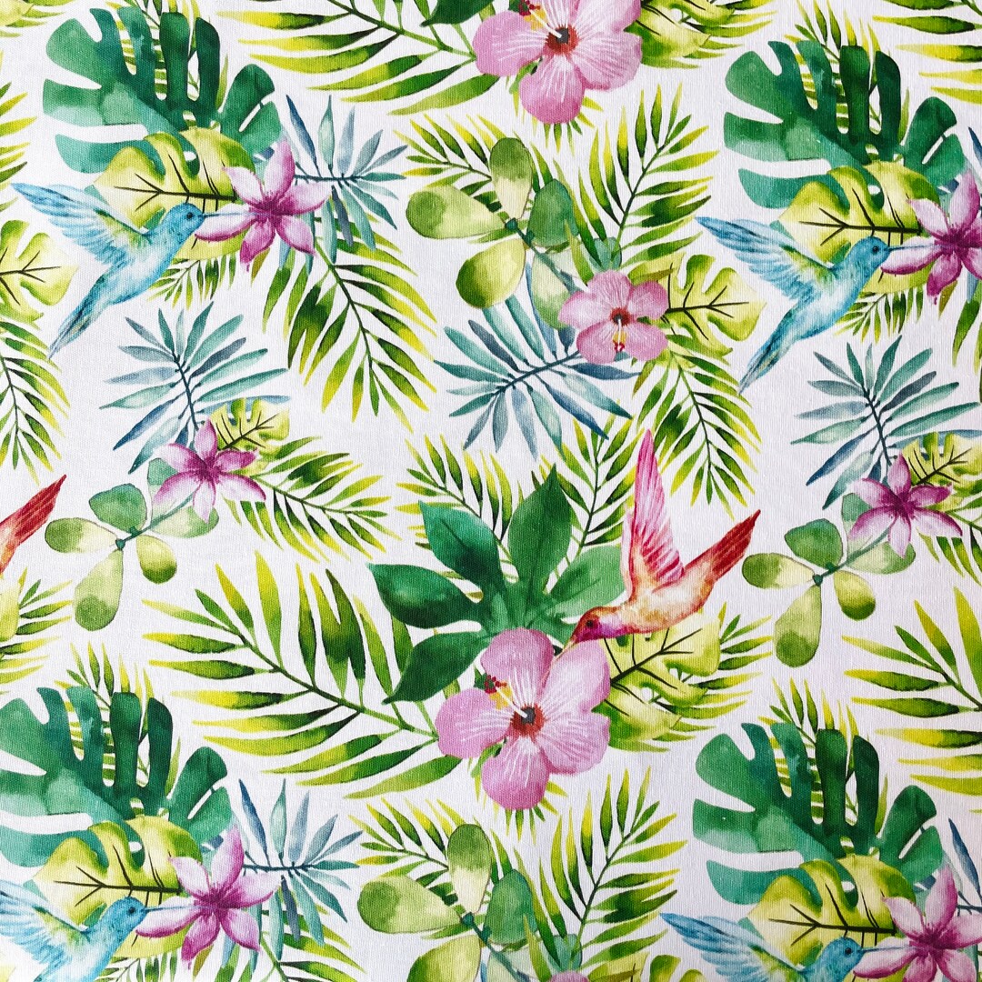Jungle Cotton Fabric/tropical Leaves Fabric for Home Decor Clothing ...