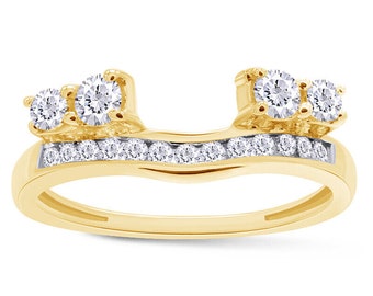 Enhancer Ring Guard, 1ct Simulated Diamond Enhancer Engagement Wrap ...