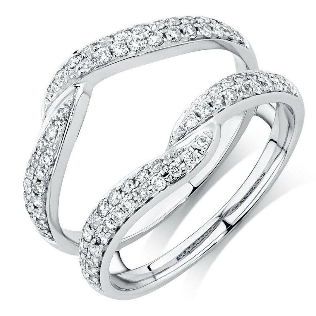 Enhancer Ring Bands 0.60ct Round Simulated Diamond Curved - Etsy