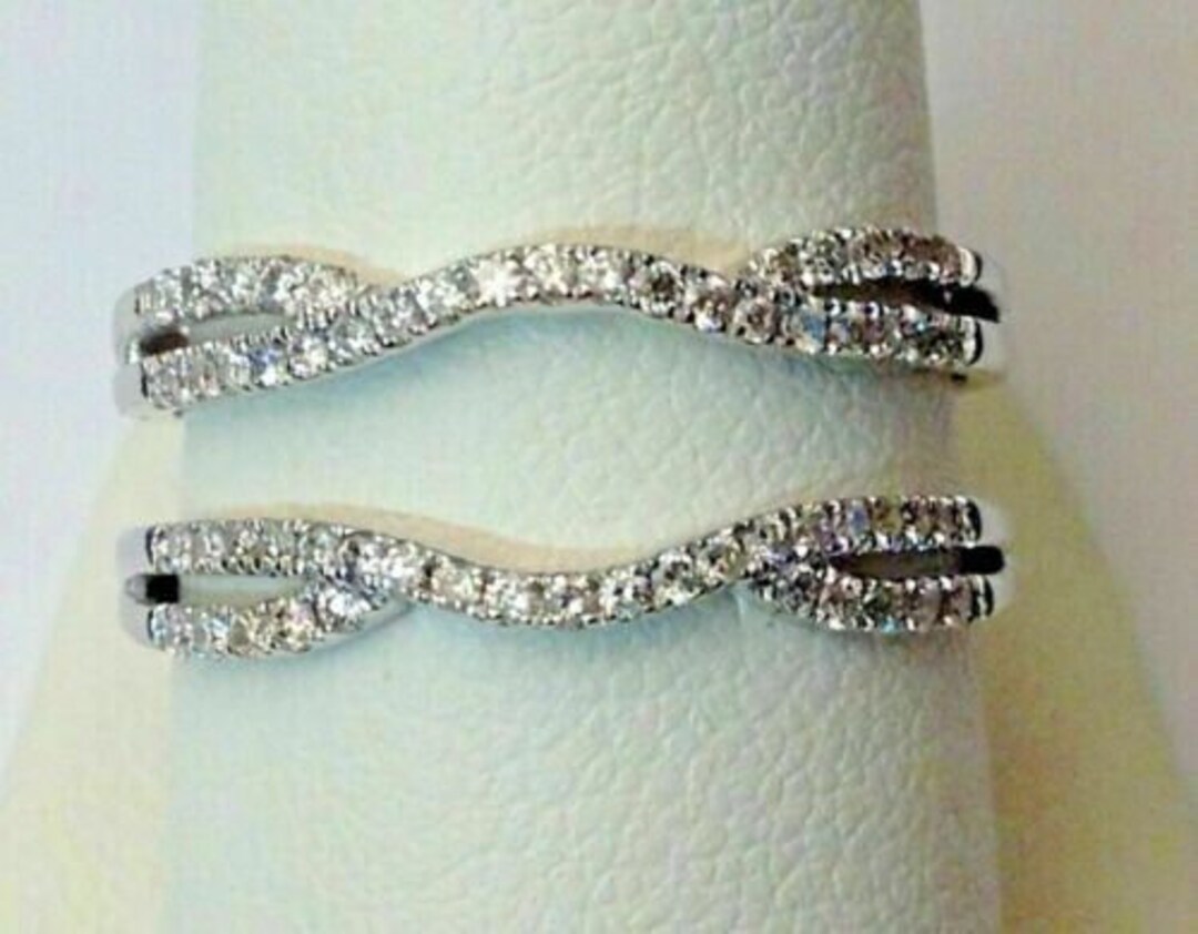 Enhancer Ring Bands, 0.60ct Round Cut Simulated Diamond Solitaire ...