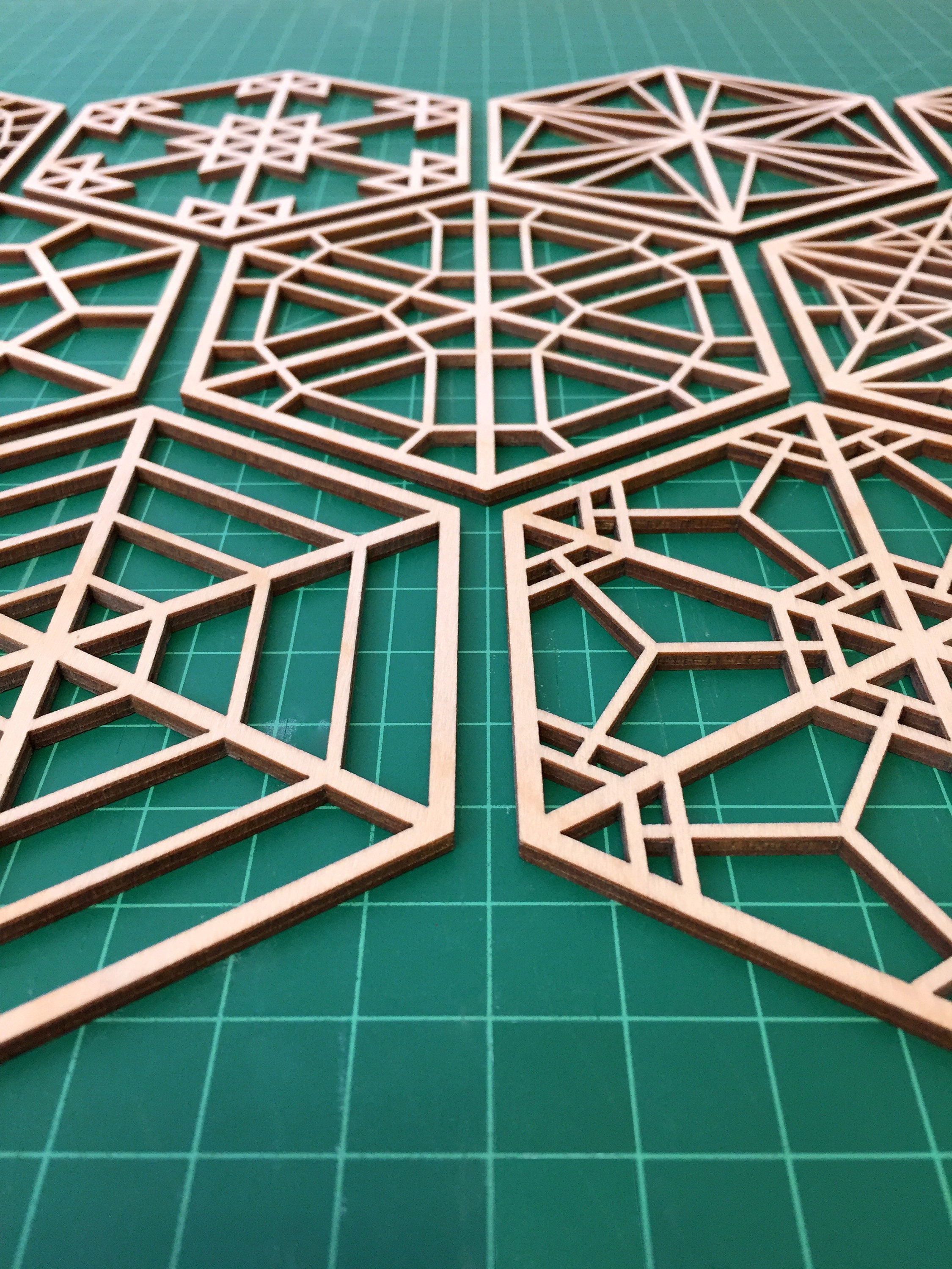 Japanese Kumiko Coasters Digital Bundle B: Set of 12 Designs, Plus 1 ...