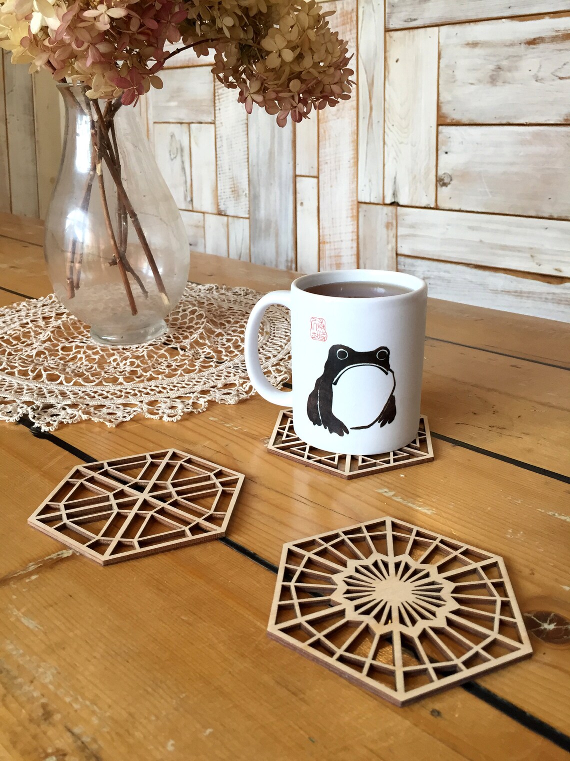 Japanese Kumiko Coasters Digital Bundle B: Set of 12 Designs, Plus 1 ...