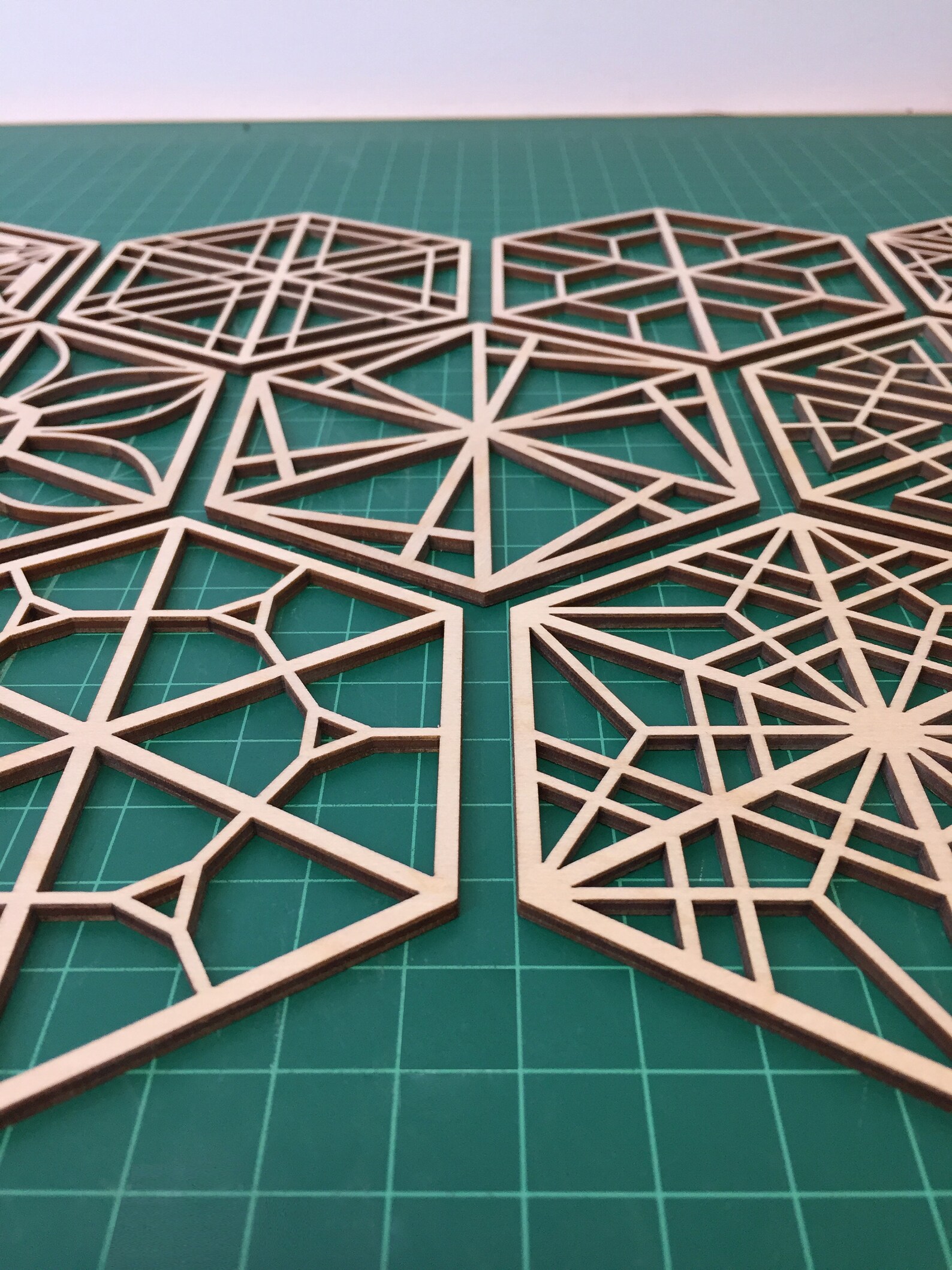 Japanese Kumiko Coasters Digital Bundle C: Set of 12 Designs, Plus 1 ...
