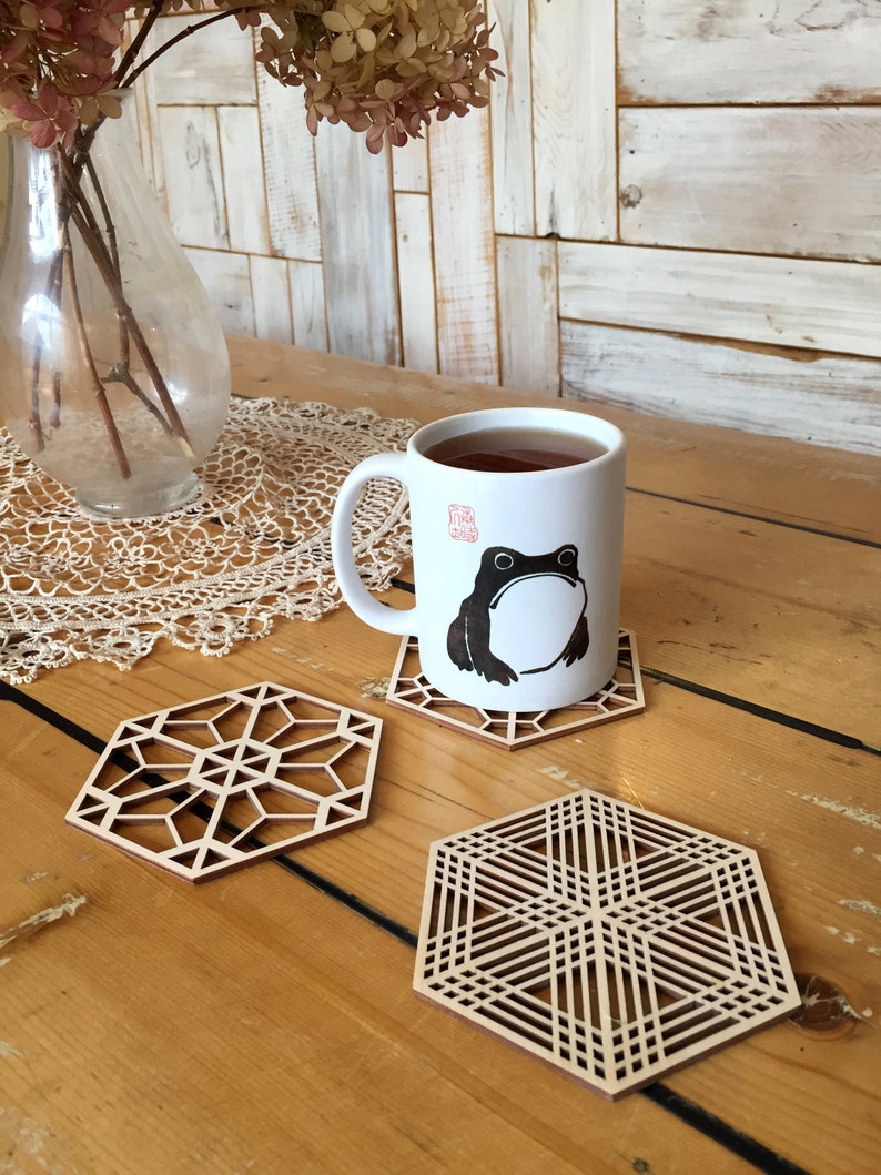 Japanese Kumiko Coasters Digital Bundle E: Set of 12 Designs, Plus 1 ...