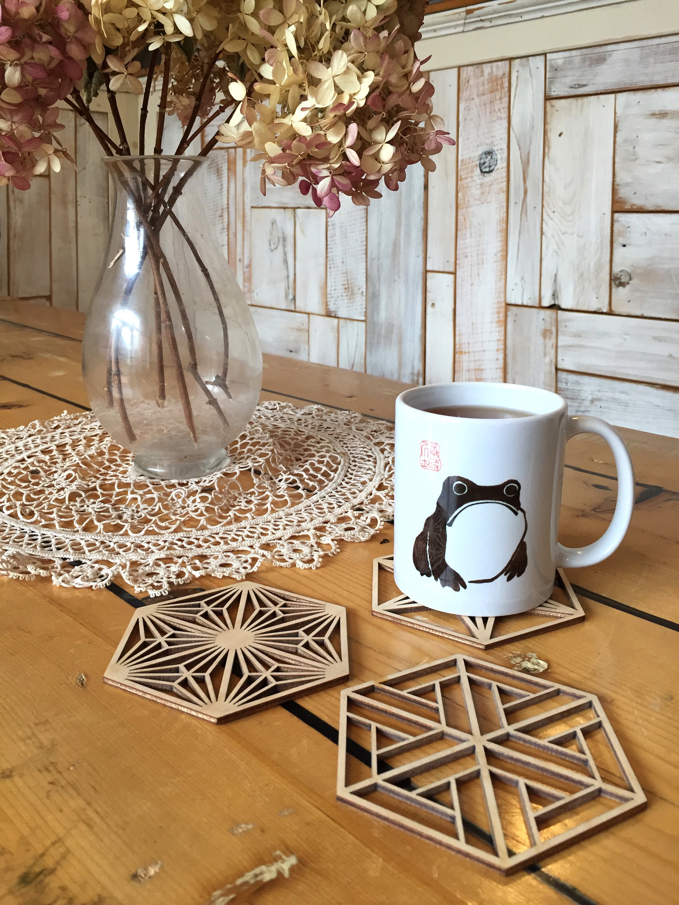 Japanese Kumiko Coasters Digital Bundle A: Set of 12 Designs, Plus 1 ...