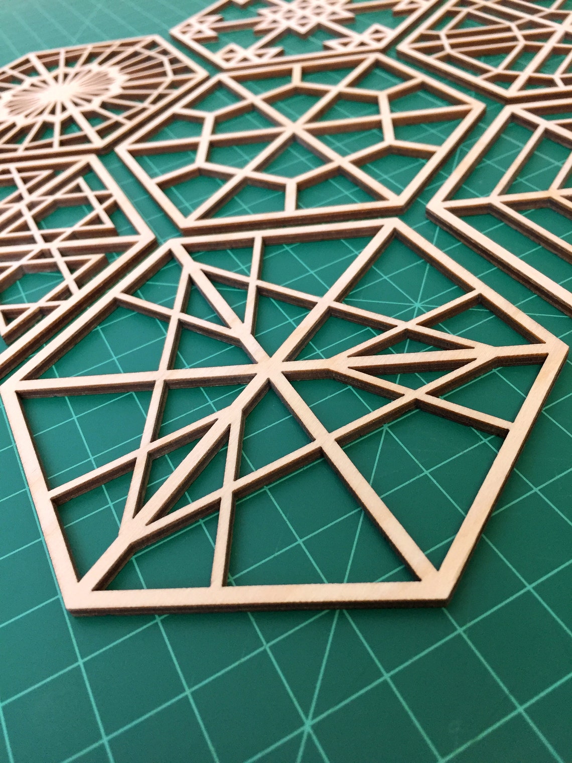 Japanese Kumiko Coasters Digital Bundle B: Set of 12 Designs, Plus 1 ...