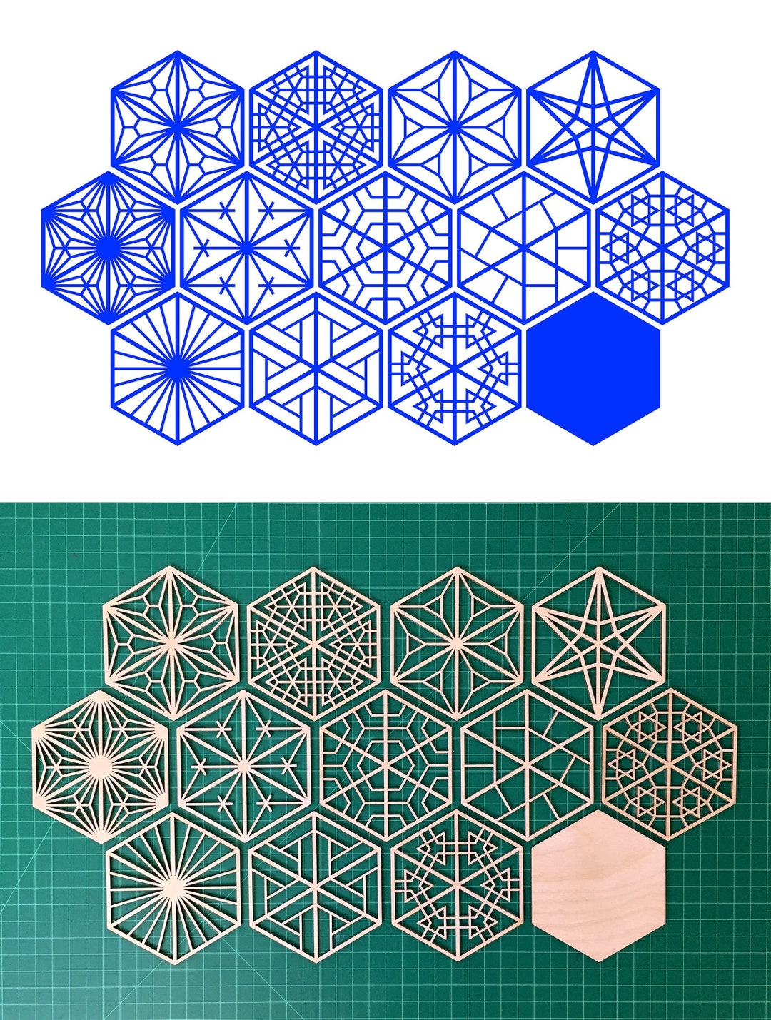 Japanese Kumiko Coasters Digital Bundle A: Set of 12 Designs, Plus 1 ...