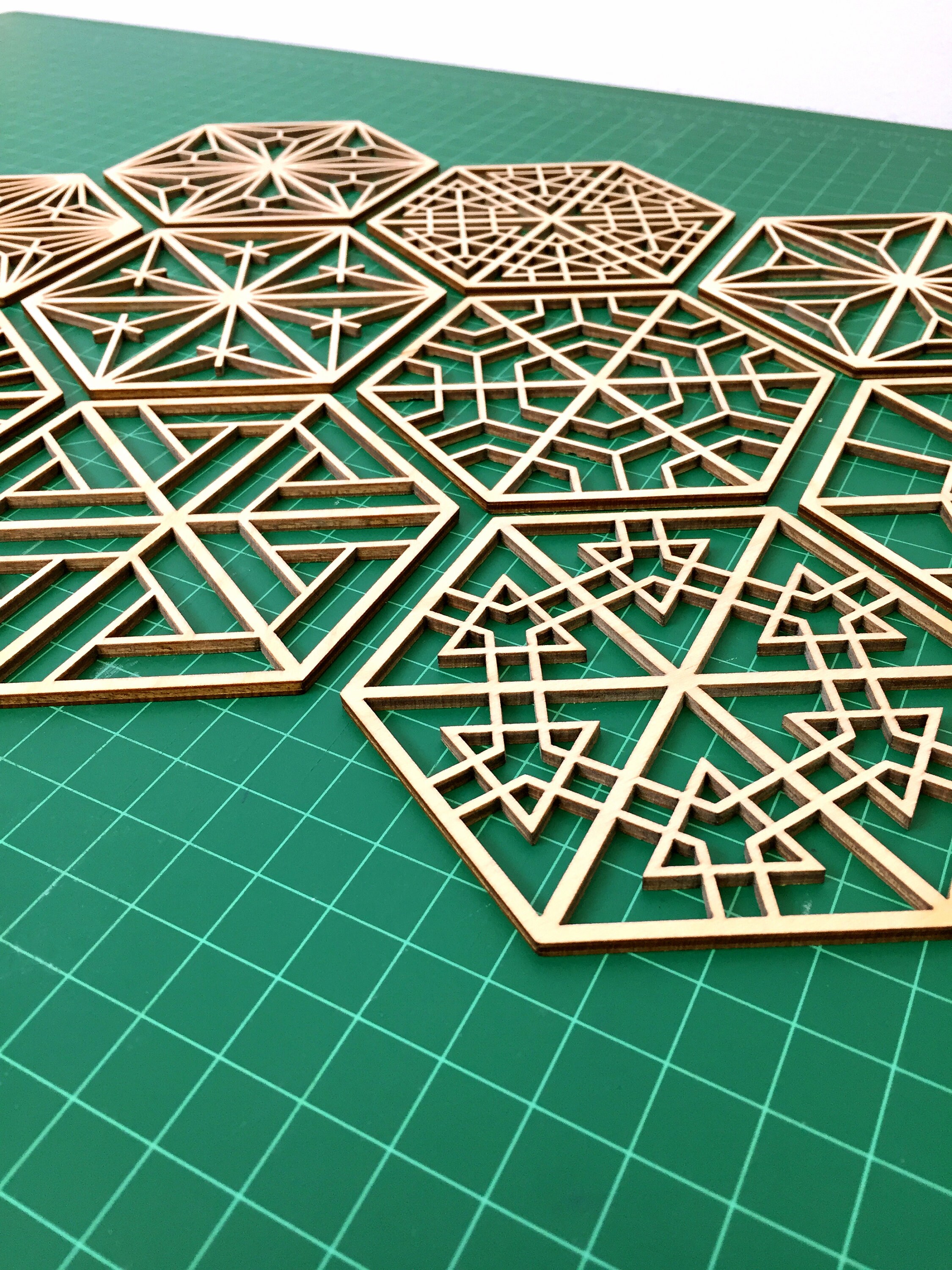Japanese Kumiko Coasters Digital Bundle A: Set of 12 Designs, Plus 1 ...