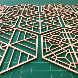 Japanese Kumiko Coasters Digital Bundle D: Set of 12 Designs, Plus 1 ...