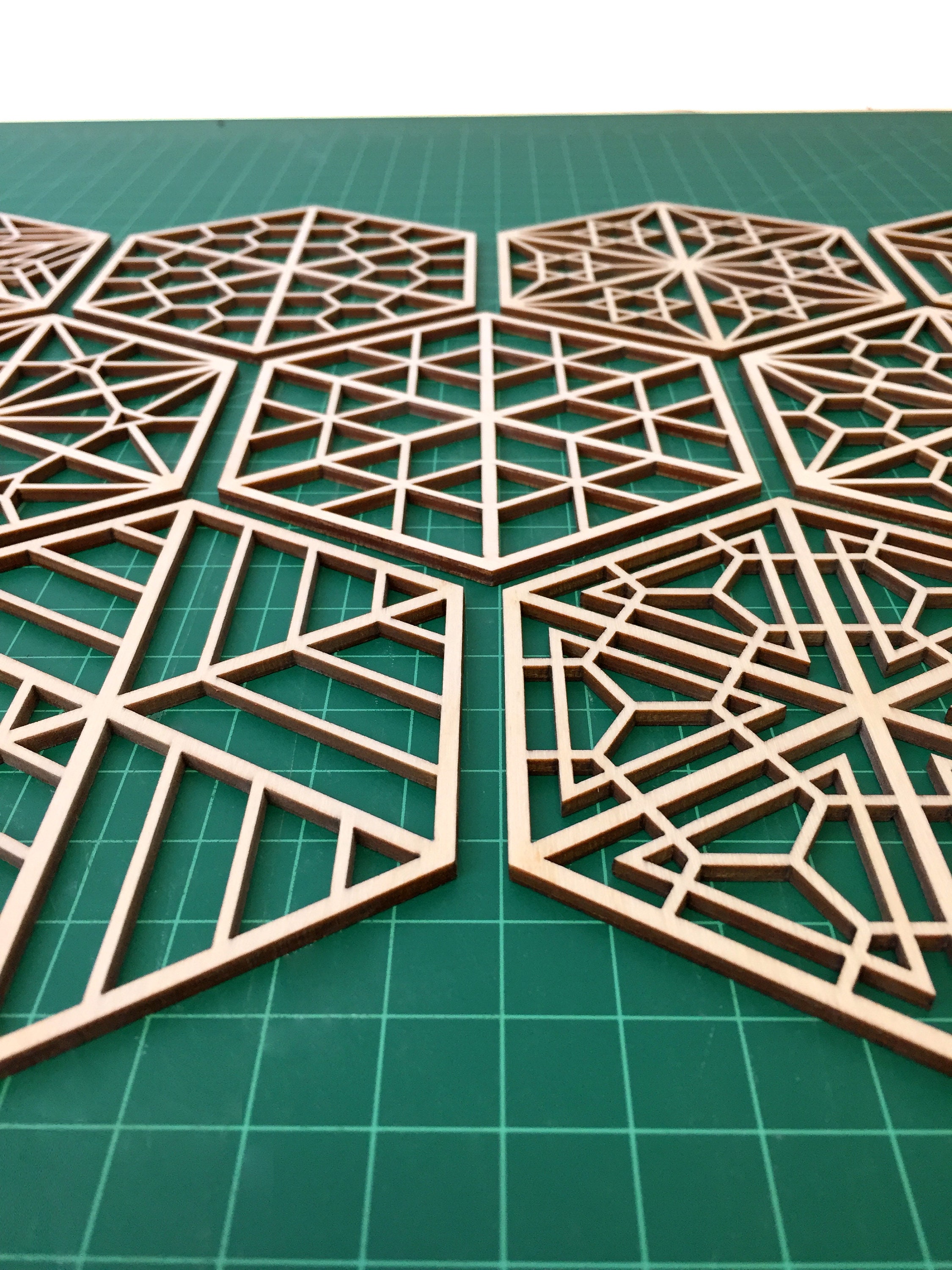 Japanese Kumiko Coasters Digital Bundle D: Set of 12 Designs, Plus 1 ...