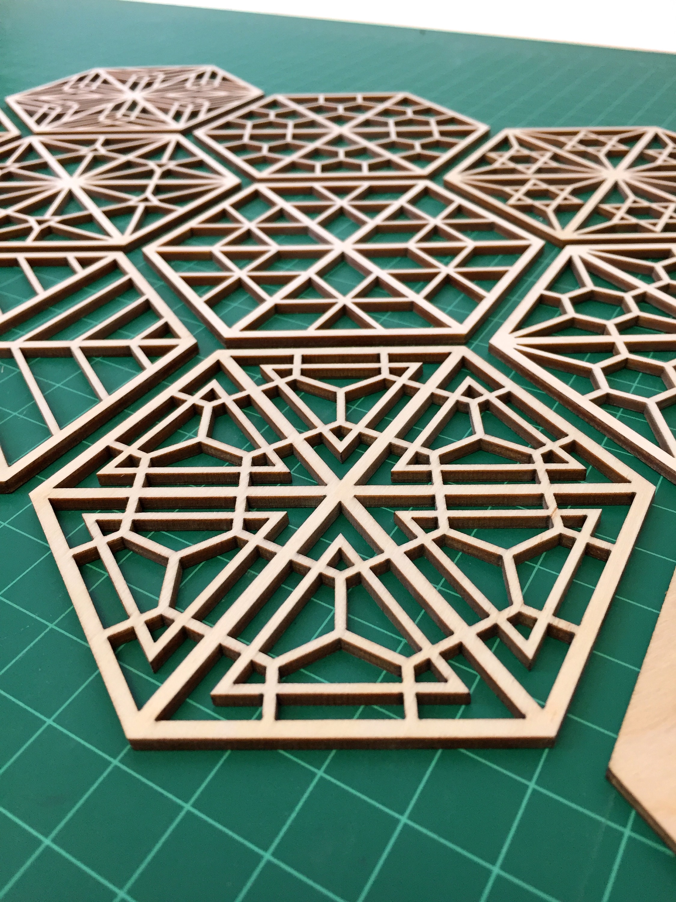 Japanese Kumiko Coasters Digital Bundle D: Set of 12 Designs, Plus 1 ...