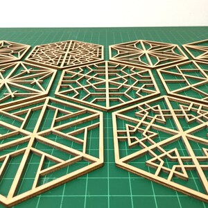 Japanese Kumiko Coasters Digital Bundle A: Set of 12 Designs, Plus 1 ...