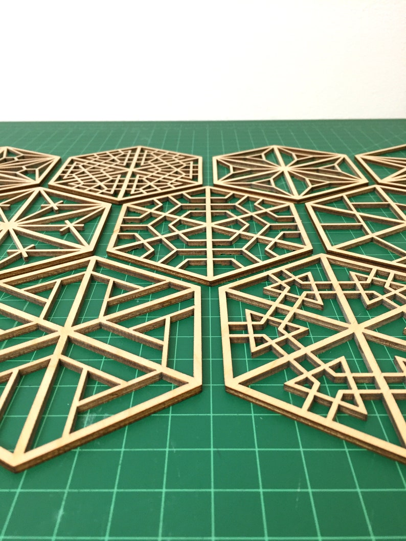 Japanese Kumiko Coasters Digital Bundle A: Set of 12 Designs, Plus 1 ...