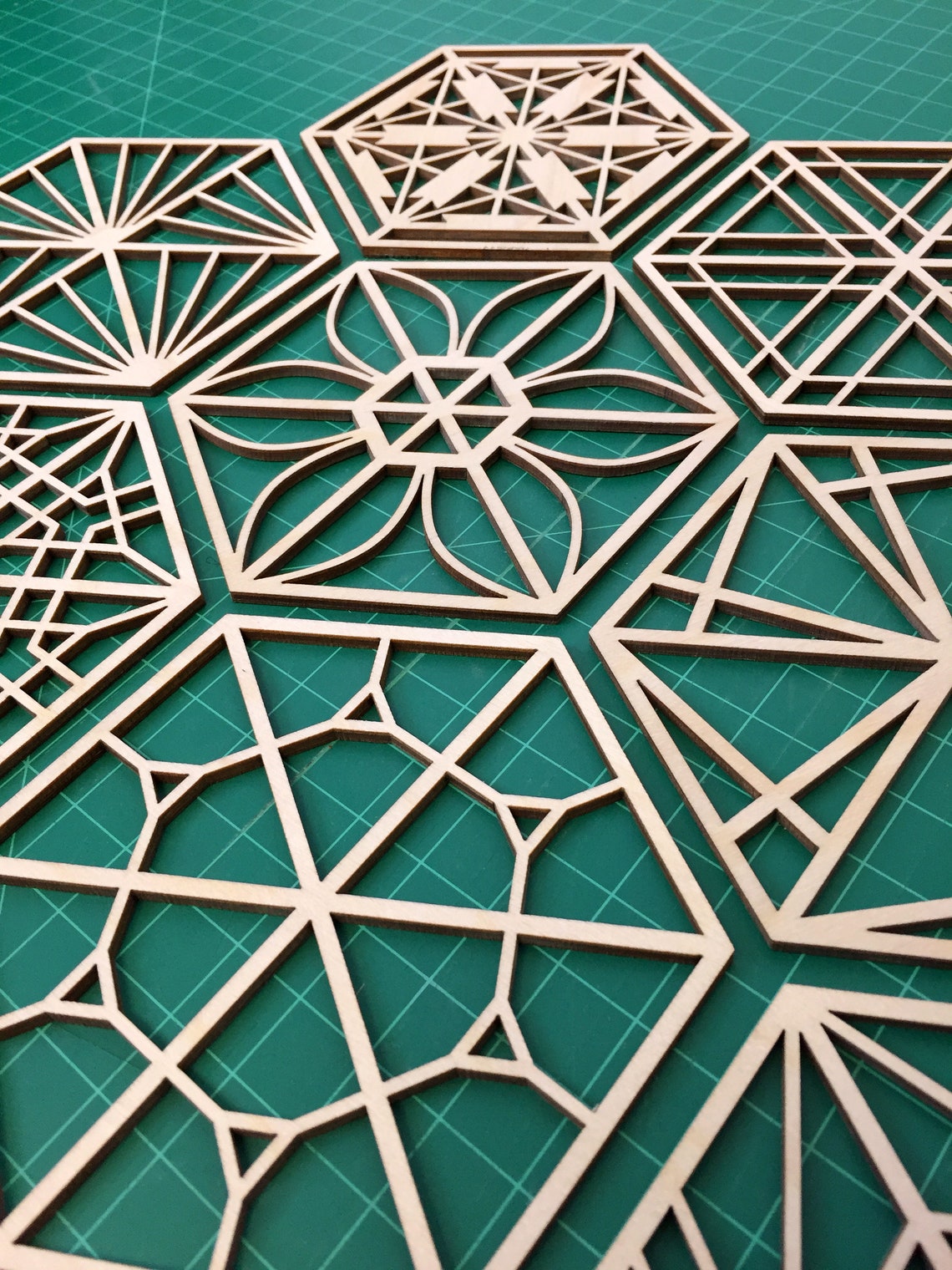 Japanese Kumiko Coasters Digital Bundle C: Set of 12 Designs, Plus 1 ...