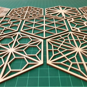 Japanese Kumiko Coasters Digital Bundle E: Set of 12 Designs, Plus 1 ...
