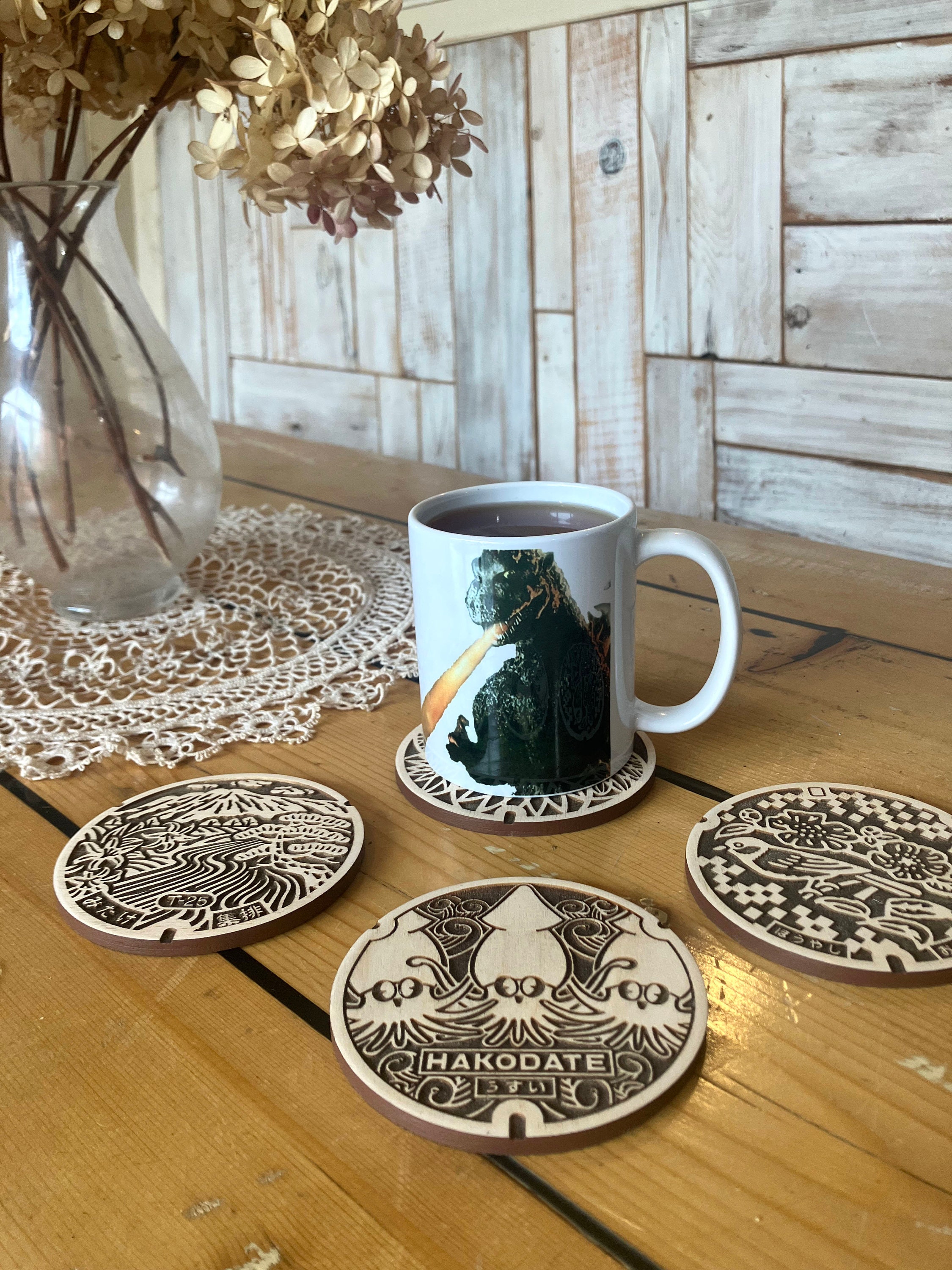 Japanese Manhole Cover Coasters Digital Bundle B: Set of 4 Designs ...