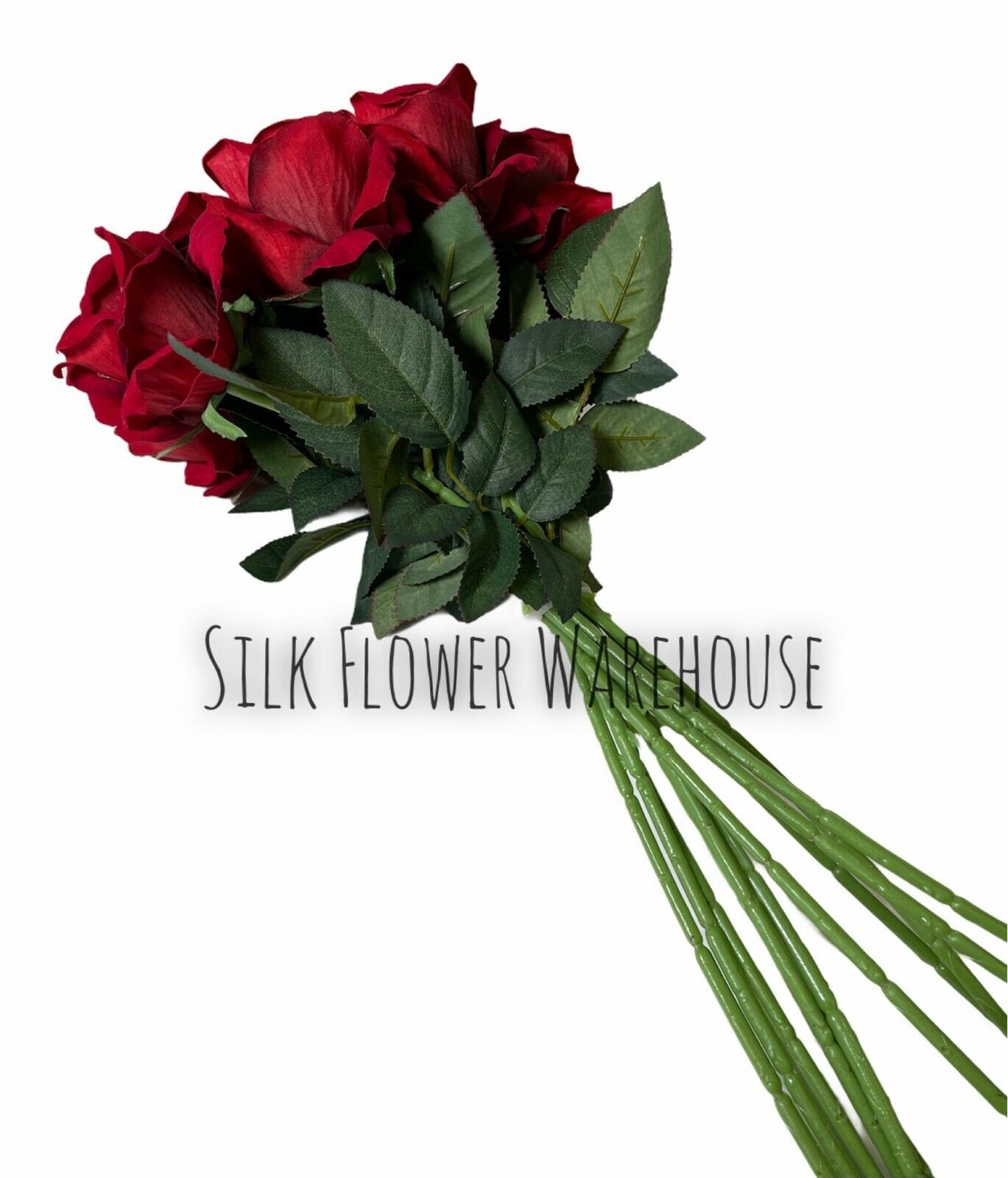 12 X Luxury Velvet Red Roses. Loose Flowers. Valentines Day Valentine ...