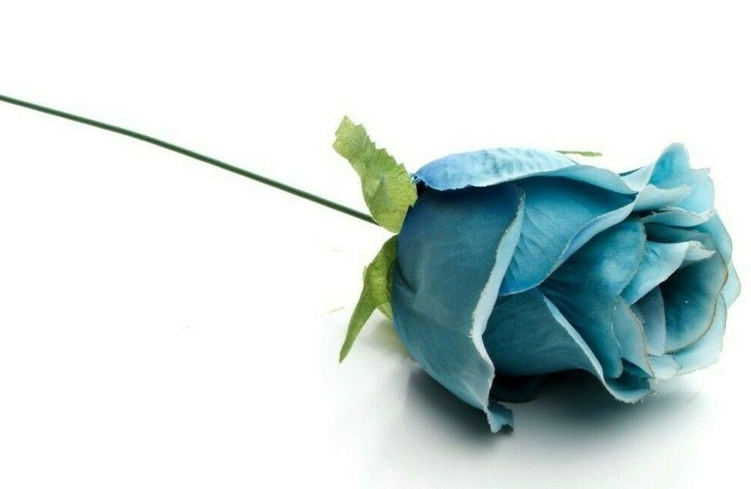 12 X Teal Silk Roses Artificial Flowers. Wedding Home Decor Home ...