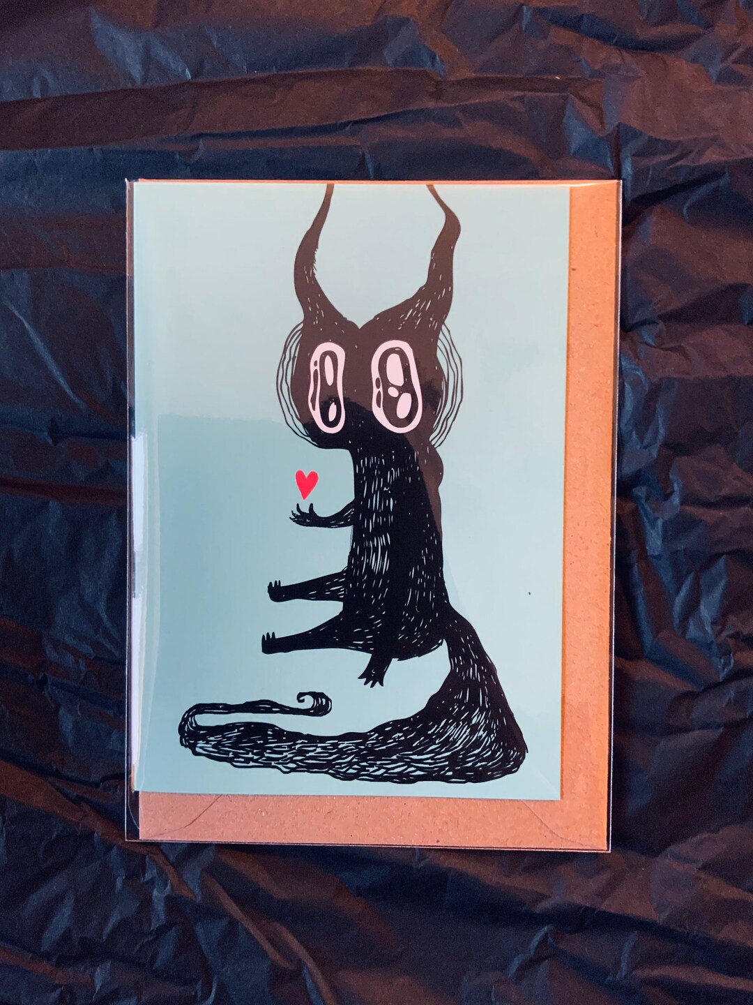 Isolation Monster Anxiety Birthday/valentines/thinking of You Card - Etsy