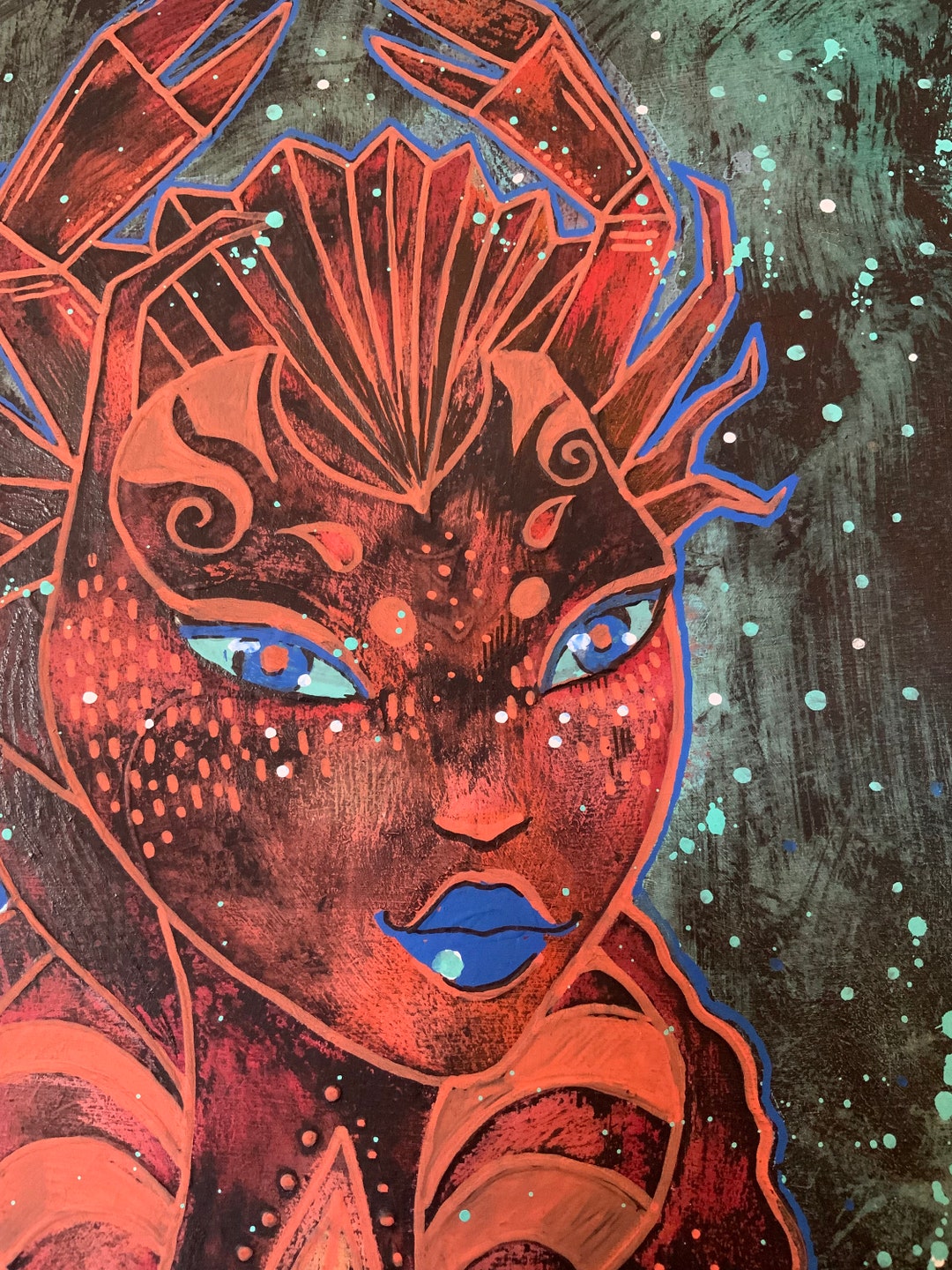 Cancer Queen Zodiac **ORIGINAL** One-of-a-kind Piece Painting Gothic ...