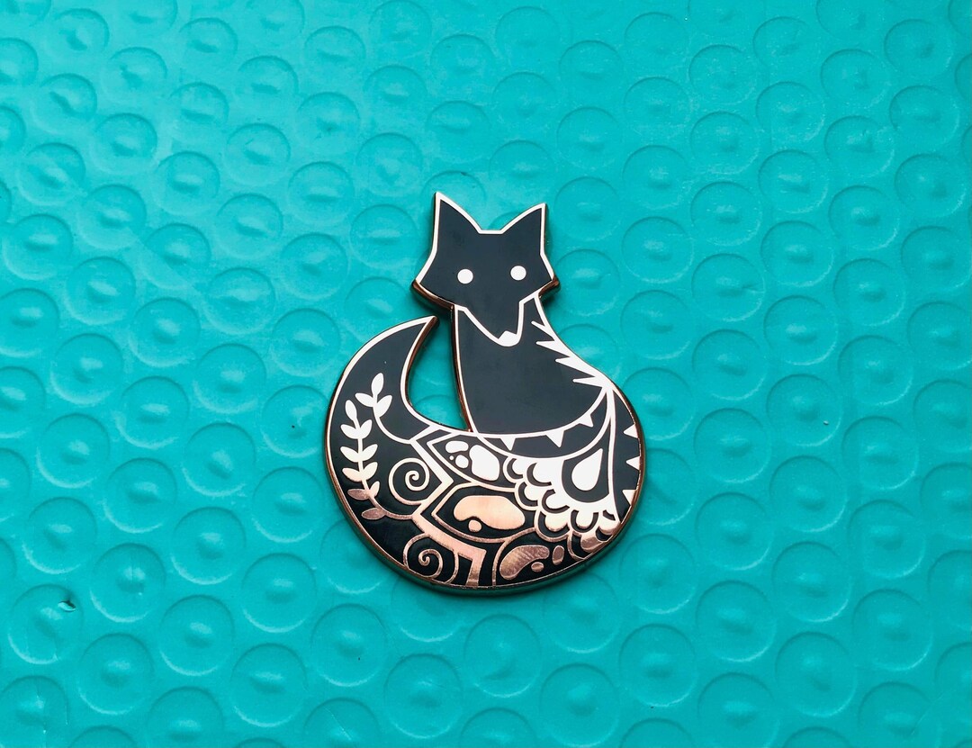 Copper Hard-enamel FOX 2 Inch Pin - Etsy