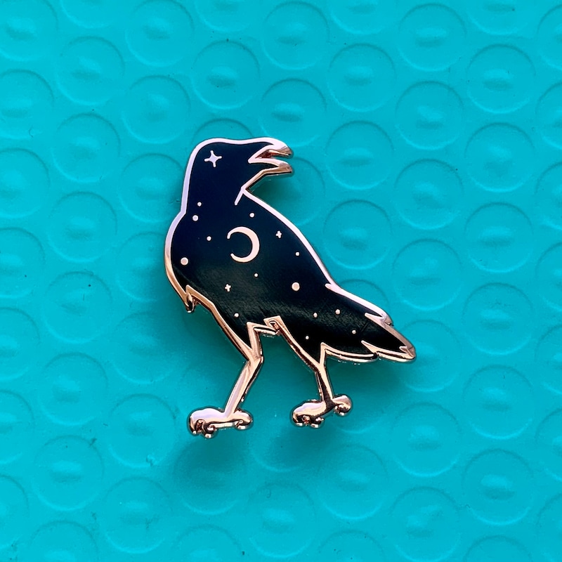 Raven Enamel Pin - Etsy